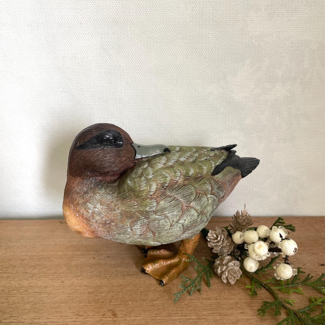 Small Ceramic Duck, Vintage Duck, Vintage Duck Statue, Primitive Duck ...