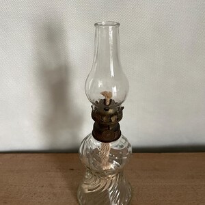 Small Glass Oil Lamp, Oil Lamp, Vintage Oil Lamp, Glass Oil Lamp, Lamp ...