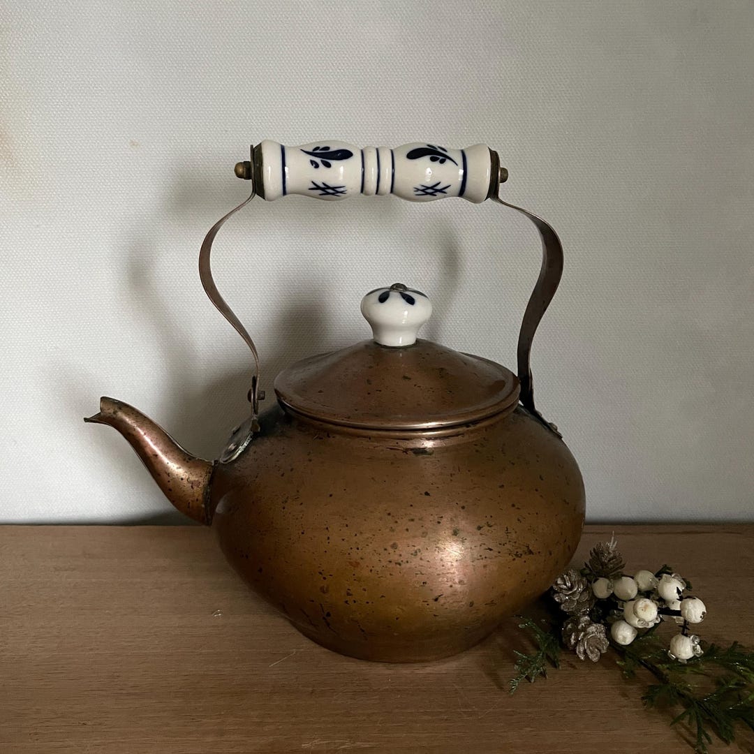 Copper Tea Kettle, Vintage Tea Kettle, Copper Kitchen Decor, Kitchen ...