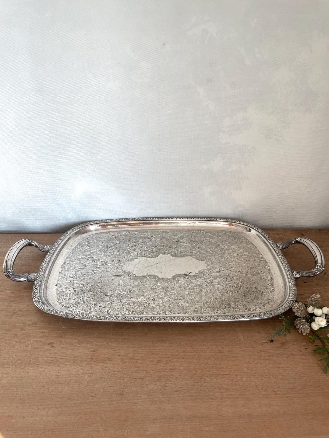Silver Tray, Silver Serving Tray, Coffee Table Decor, Side Table Decor ...