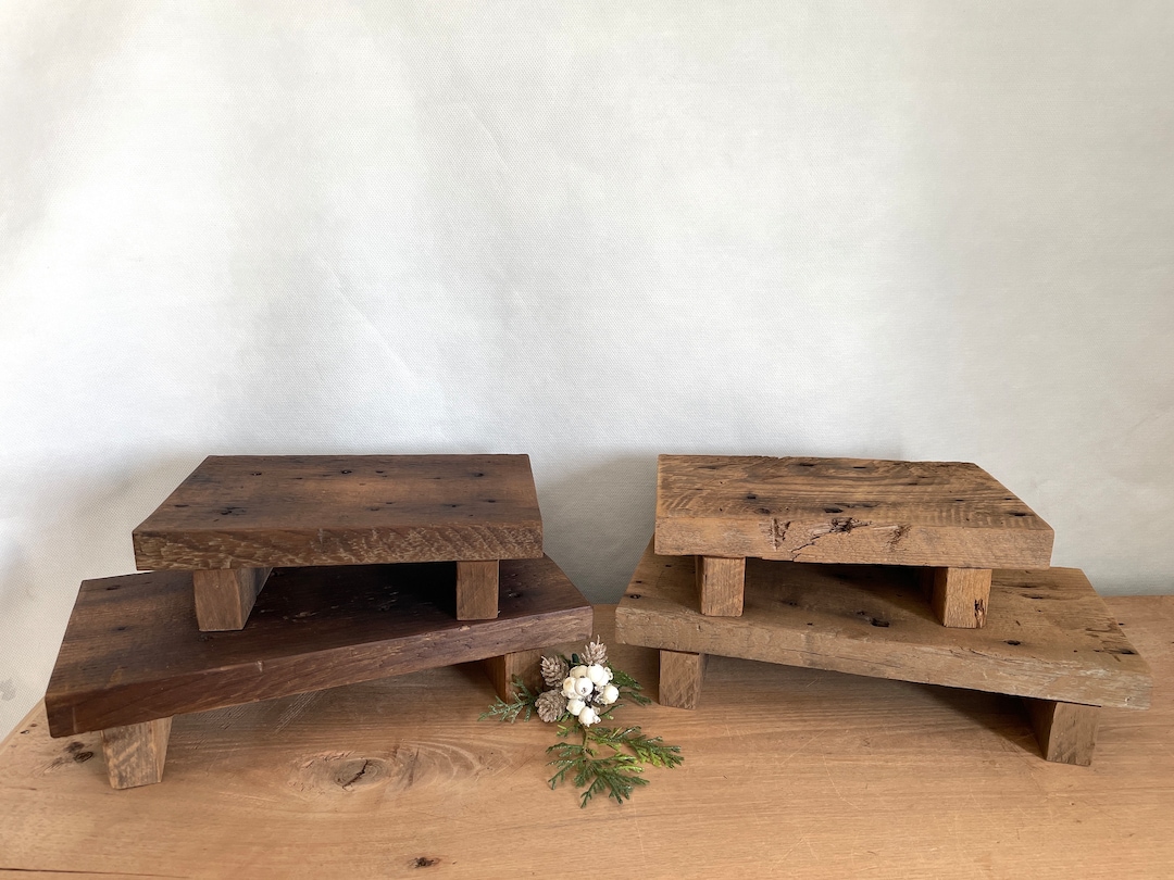 Reclaimed Wood Riser Wood Plant Stand Vanity Tray Coffee Table Tray ...