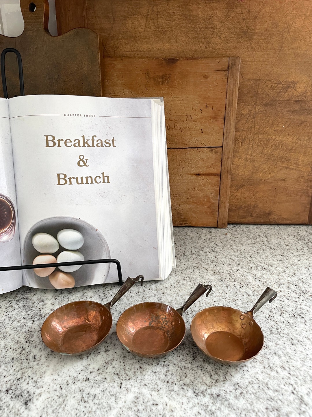 Set of 3 European Copper Scoops Miniature Scoops Copper Bowl Vintage ...