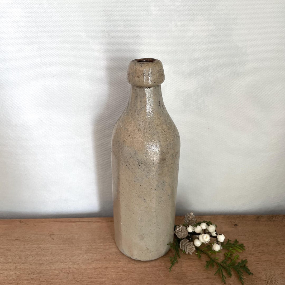 Antique Stoneware Bottle, Salt Glazed Stoneware Bottle, Antique ...