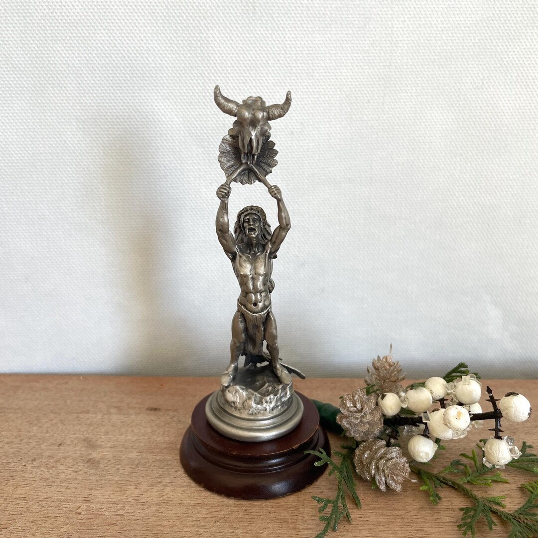 Pewter Native American Statue Buffalo Prayer Limited Edition Fine ...