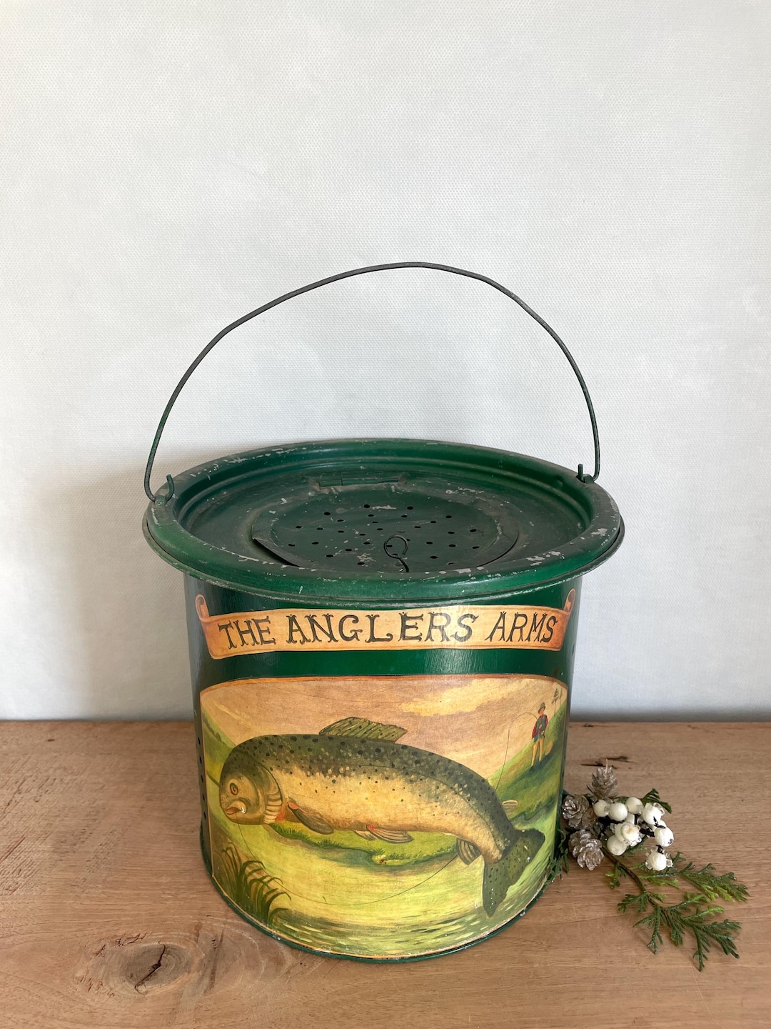 Vintage Minnow Bucket, Antique Metal Bucket, Minnow Bucket, Antique ...