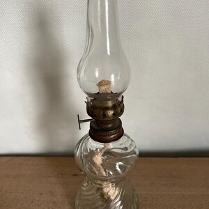 Small Glass Oil Lamp, Oil Lamp, Vintage Oil Lamp, Glass Oil Lamp, Lamp ...