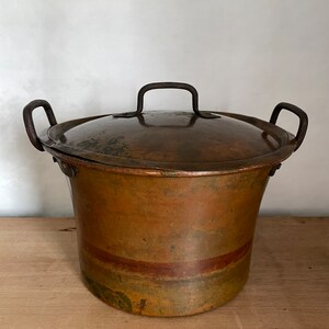 Copper Pot, Copper Cauldron, Vintage Copper Pot, Copper Pot With Lid ...
