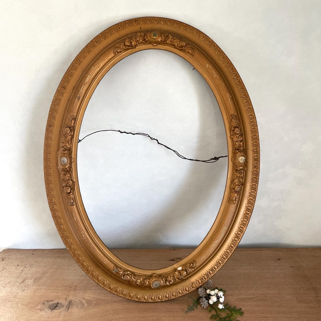 Round Ornate Gold Frame Wood Frame Gold Painting Frame Wall Hanging ...