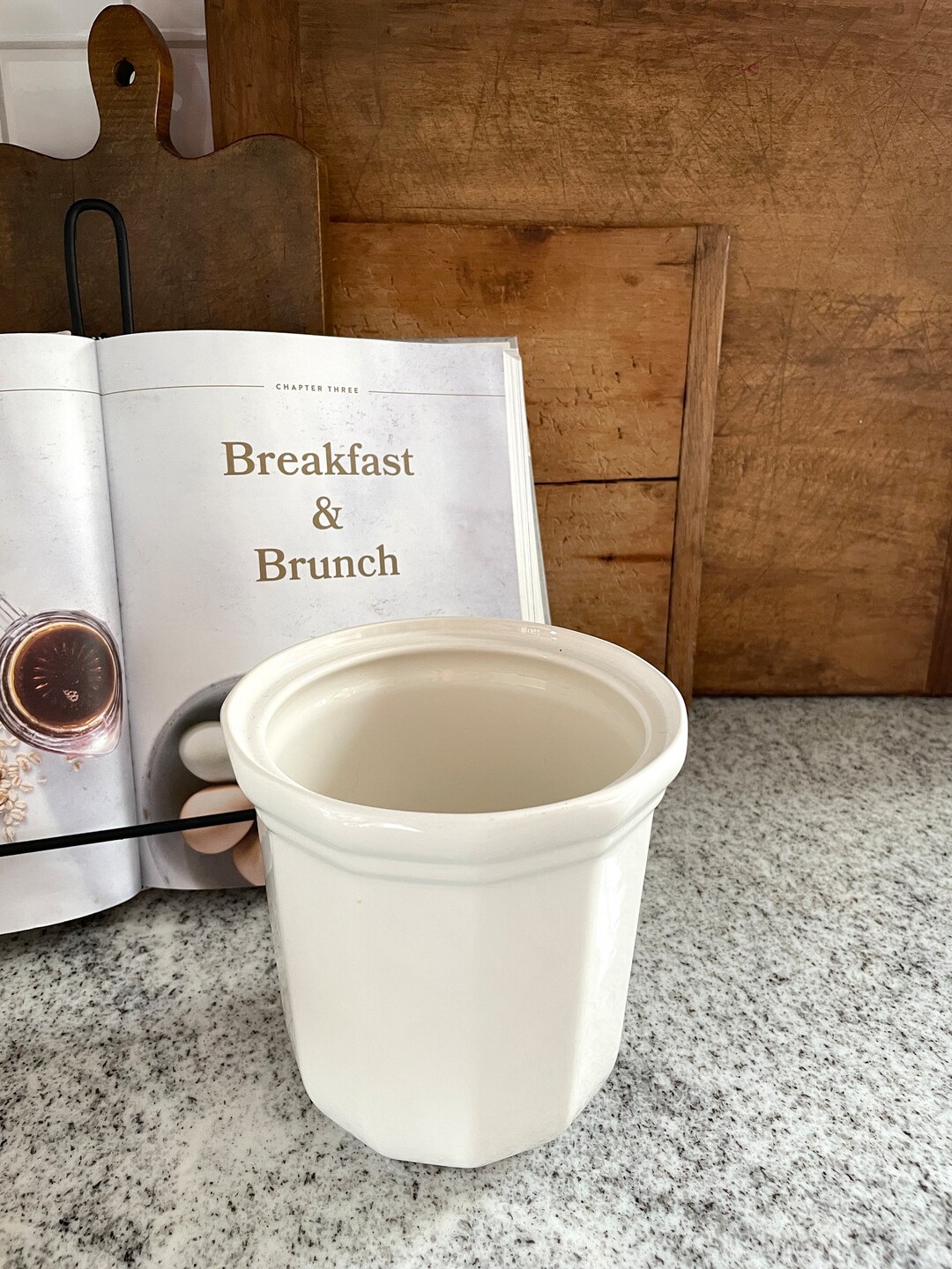 Ceramic Crock, Utensil Crock, Vintage Crock, Vintage Kitchen, Kitchen ...