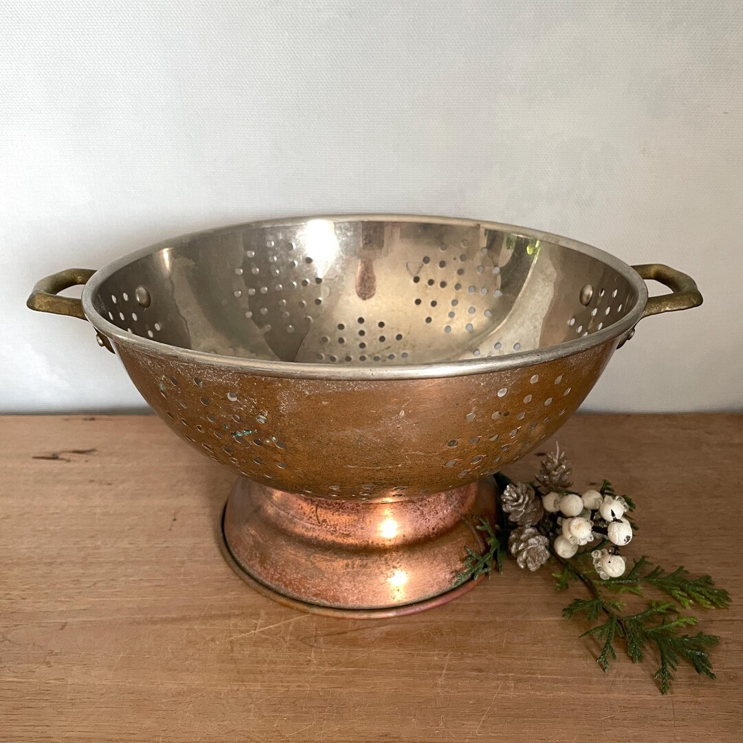 Vintage Copper Colander Sieve French Country Kitchen Decor - Etsy