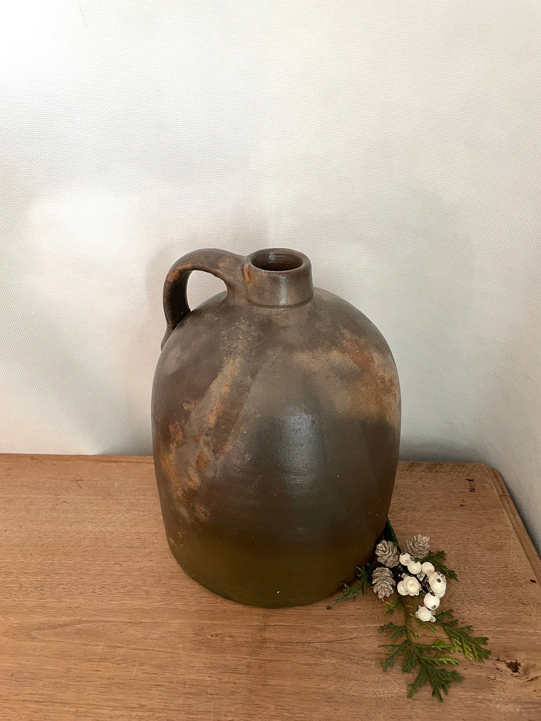 Brown Stoneware Jug, Antique Jug, Antique Stoneware Jug, Stoneware ...