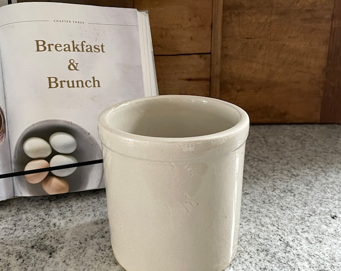 White Stoneware Crock, Small Crock, Crock, Antique Crock, Vintage Crock ...