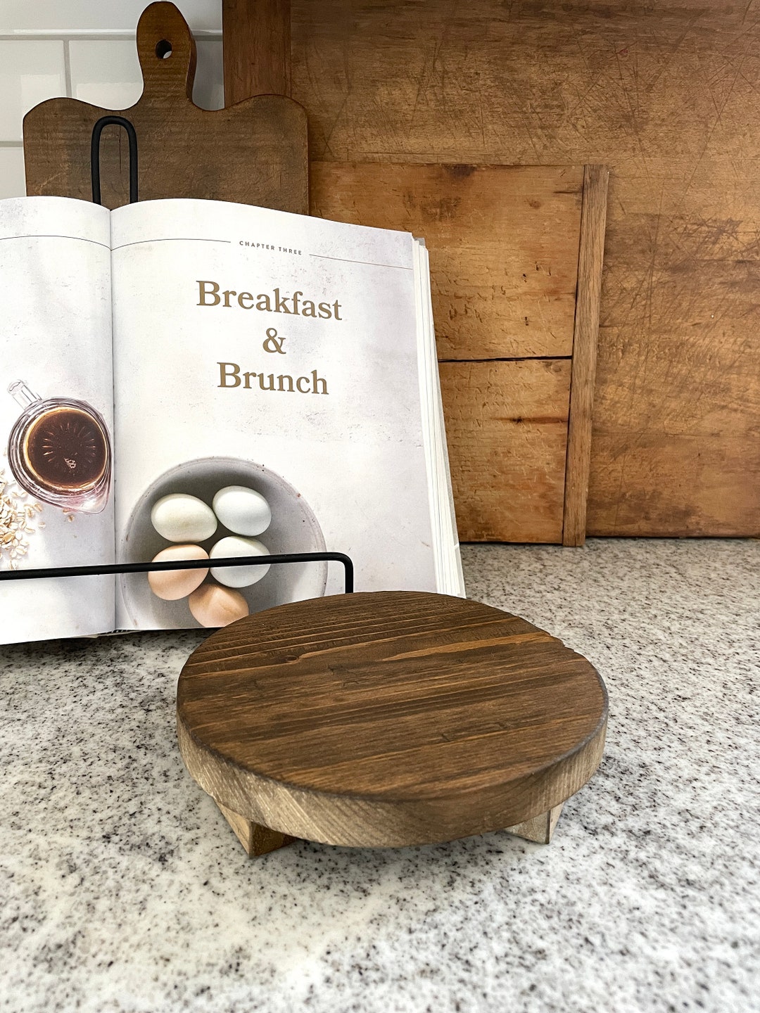 Wood Riser Round Pedestal Wood Plant Stand Wood Stool Wood Counter ...