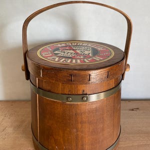 Vintage Apple Butter Bucket, Wood Firkin Bucket, Wood Bucket, Barrel ...