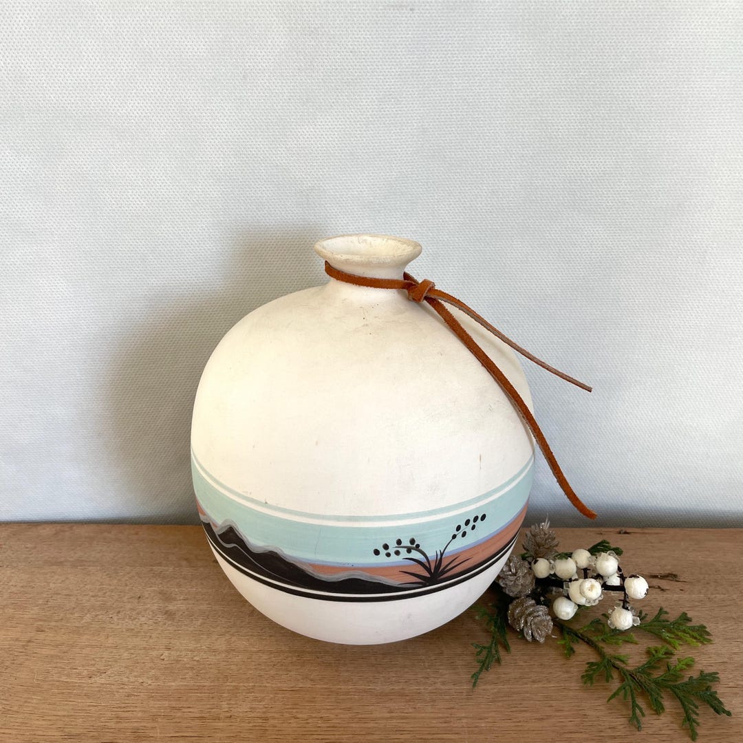 Southwestern Handmade Pottery Vase Native American Rustic Decor Brown ...