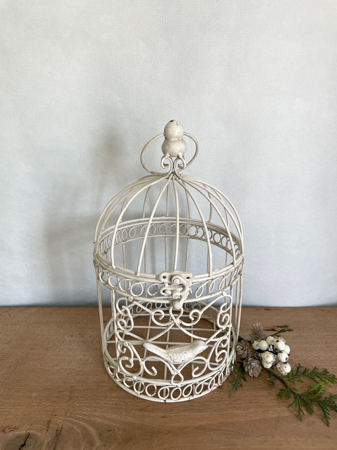 White Bird Cage Vintage Bird Cage Decorative Bird Cage Cottagecore ...