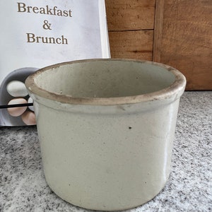 Small White Crock, White Crock, Vintage Crock, White Bowl, Kitchen ...