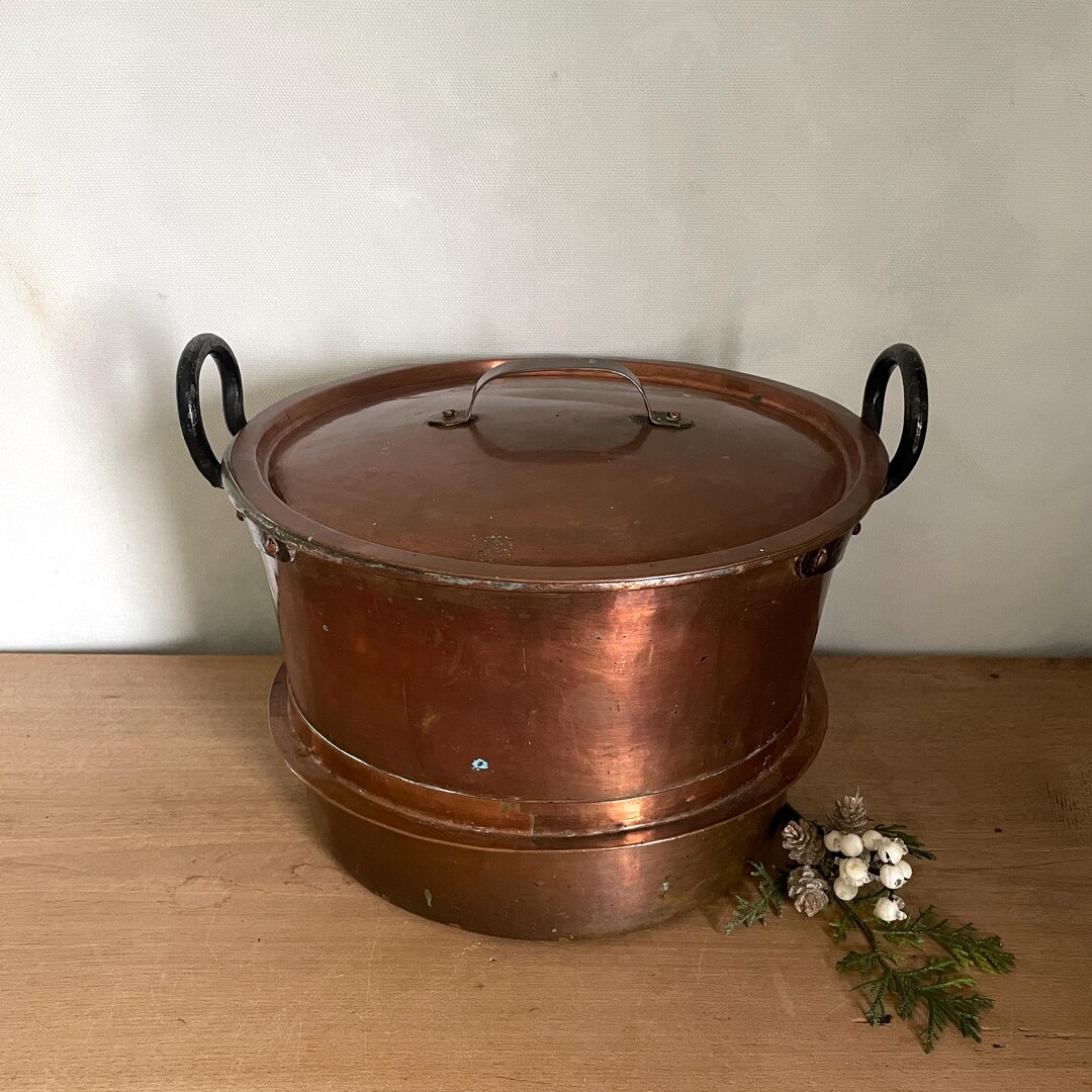 Copper Pot, Copper Cauldron, Vintage Copper Pot, Copper Pot With Lid, Kitchen Decor, Vintage ...