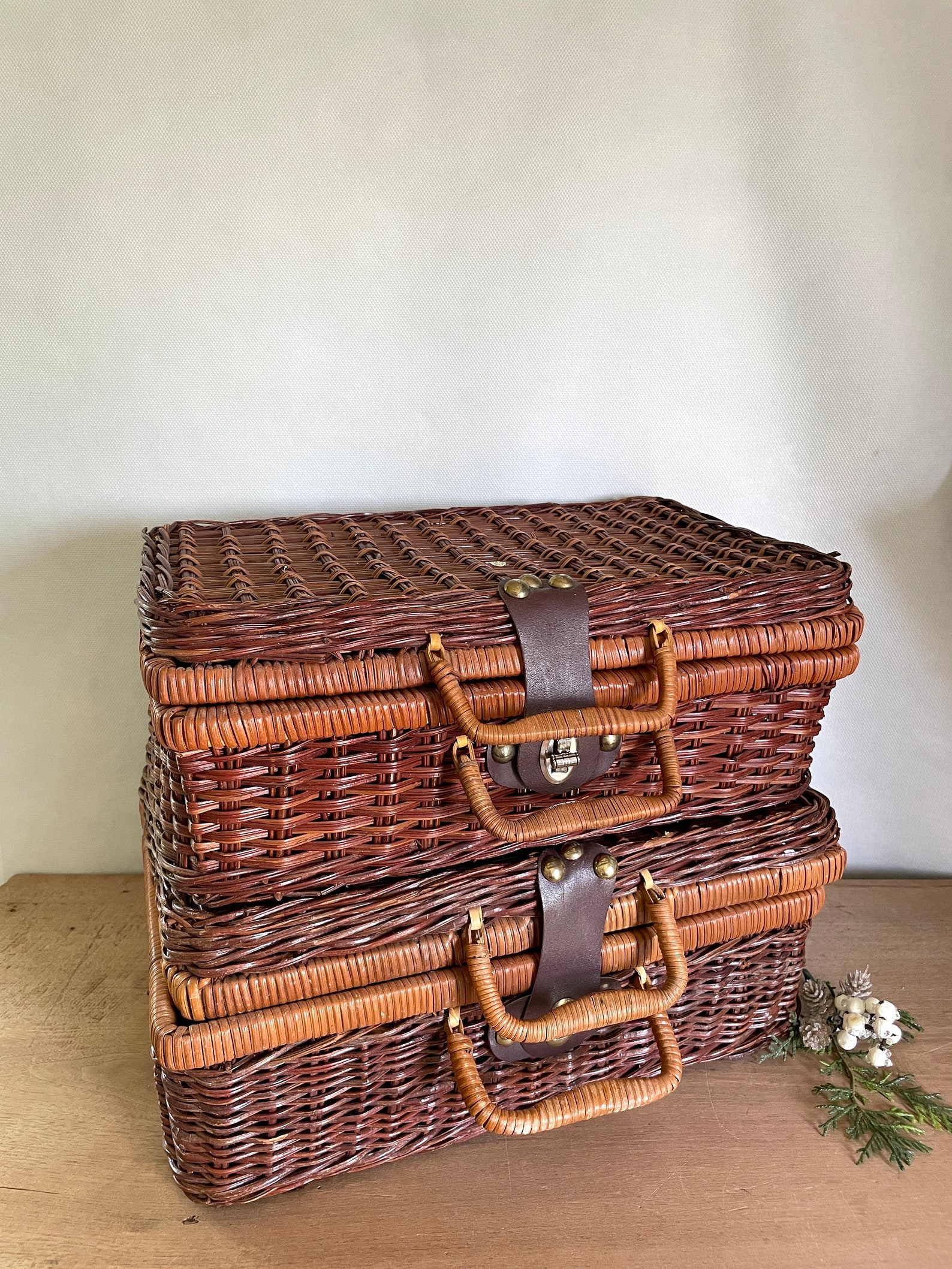 Picnic Basket Wicker Basket Woven Basket Storage Basket Handmade Basket ...