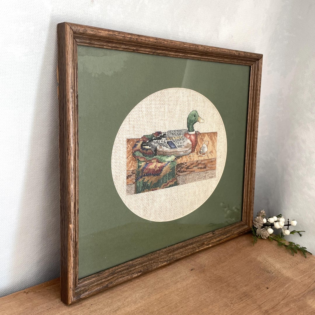 Vintage Needlepoint Duck Wall Hanging Duck Wall Decor Vintage Duck ...
