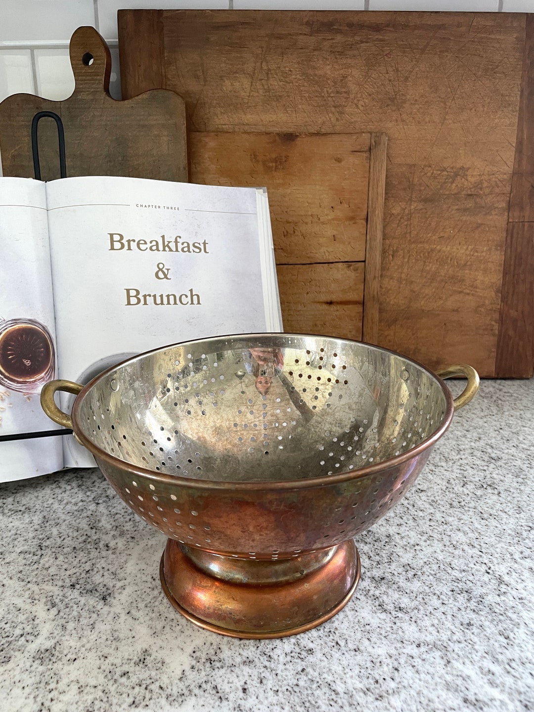 Copper Colander Vintage Colander Strainer French Coutry Kitchen Decor ...