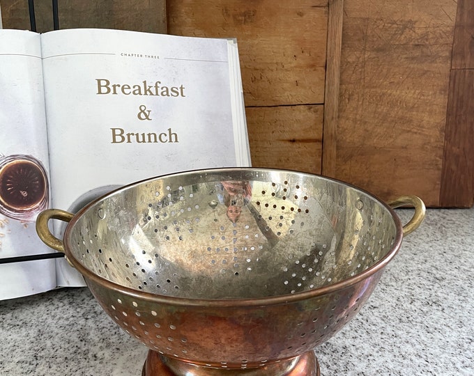 Copper Colander Vintage Colander Strainer French Coutry Kitchen Decor ...