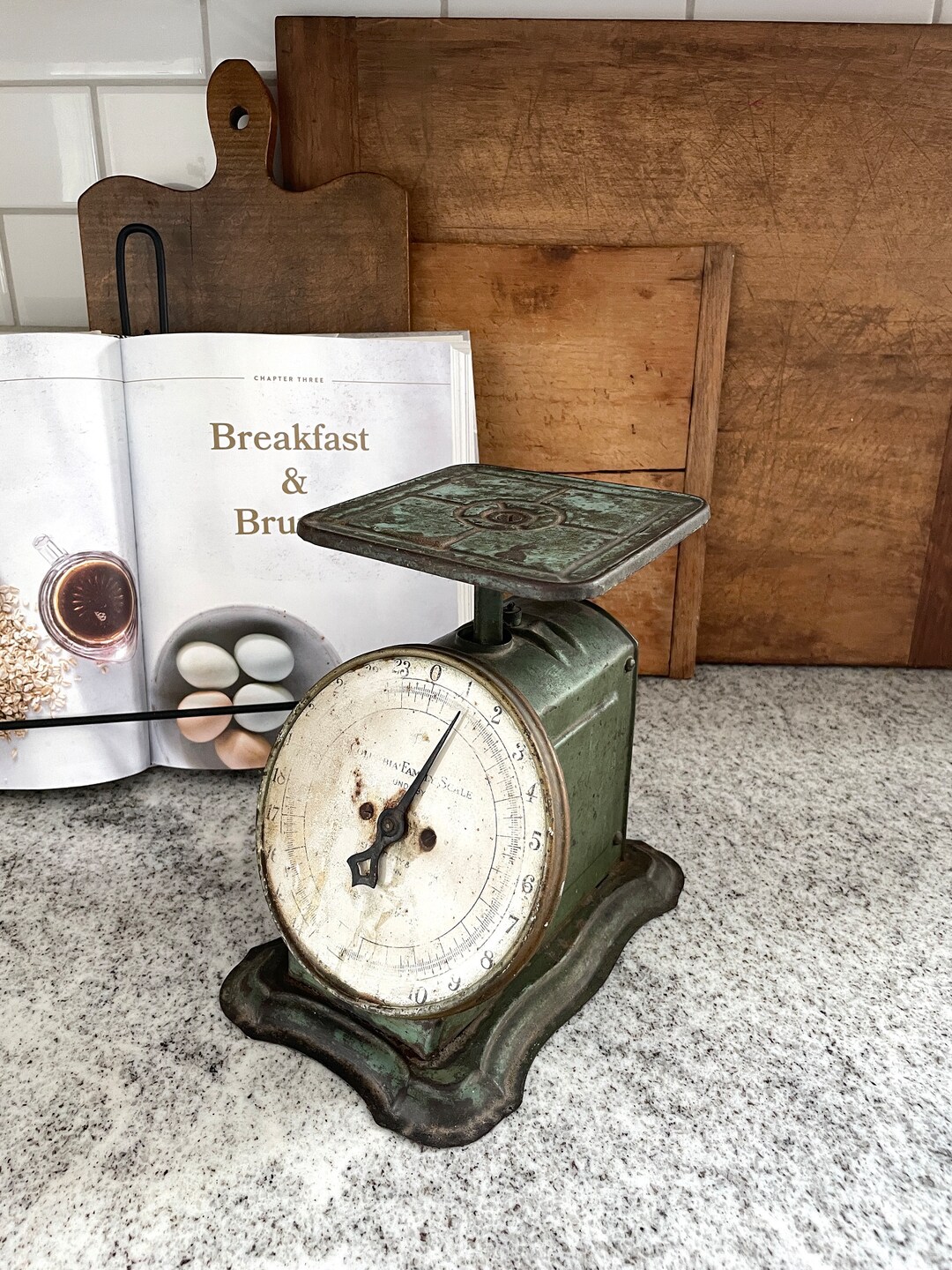 Green Kitchen Scale, Vintage Columbia Scale, Vintage Kitchen Scale ...