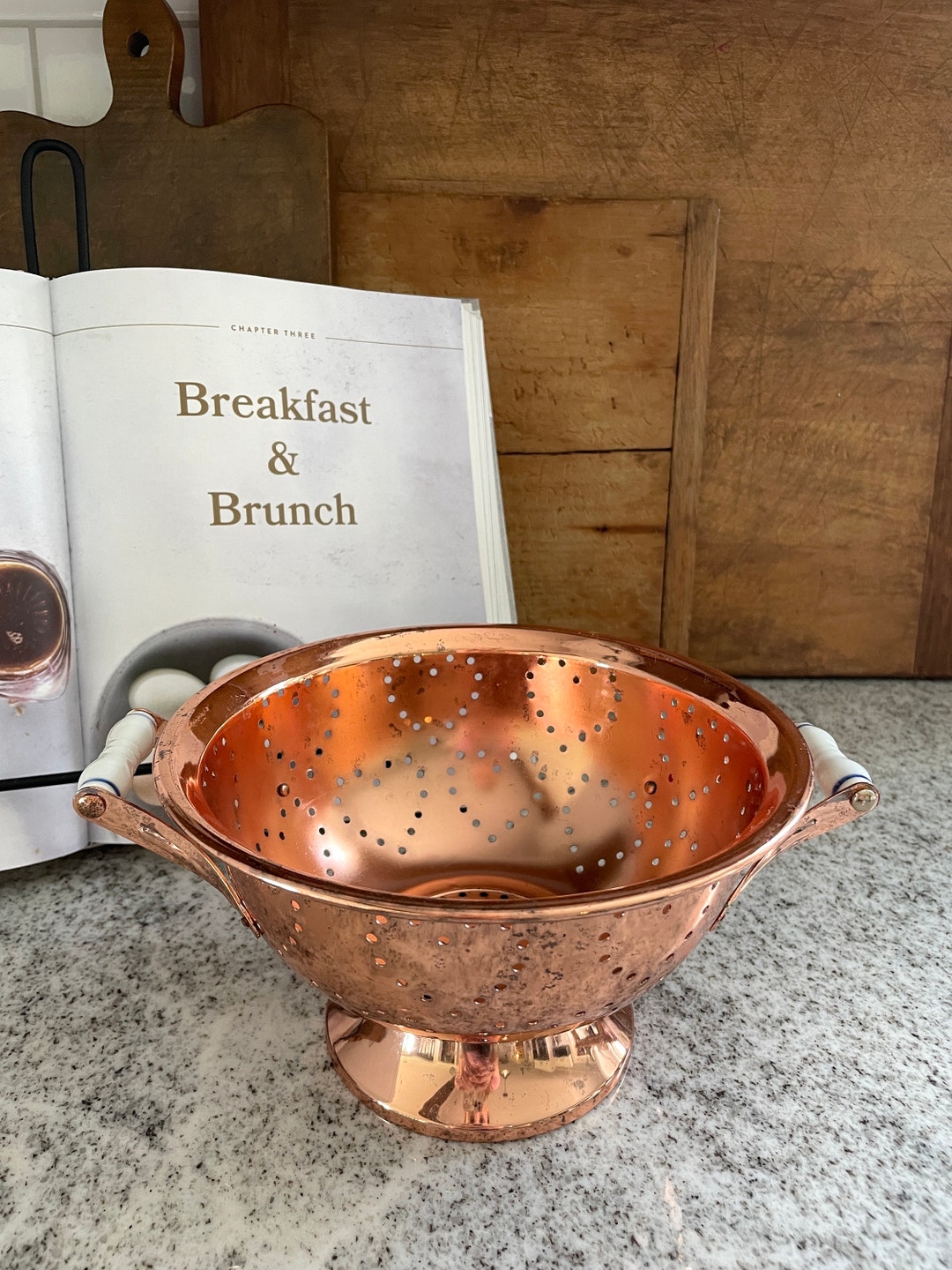 Copper Colander Vintage Colander Strainer French Coutry Kitchen Decor ...
