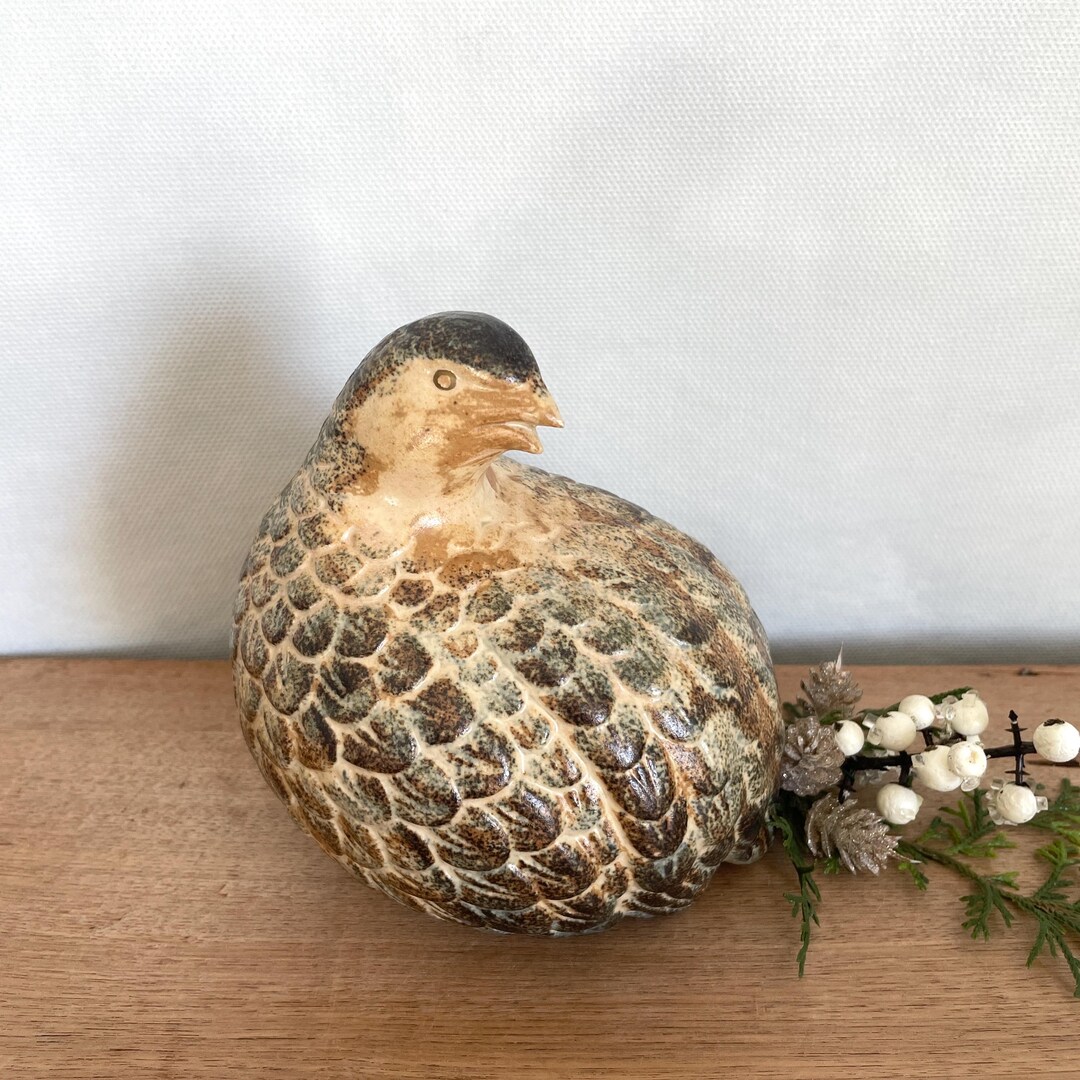 Ceramic Quail Figurine Quail Statue Vintage Quail Statue Shelf Decor ...