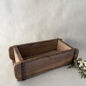 Wood Box, Rustic Wood Box, Antique Wood Box, Vintage Wood Box, Wood Brick Mold, Vintage Brick ...