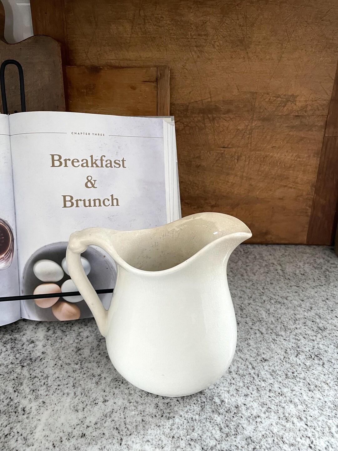 White Ironstone Pitcher, White Pitcher, Vintage Pitcher, Kitchen ...