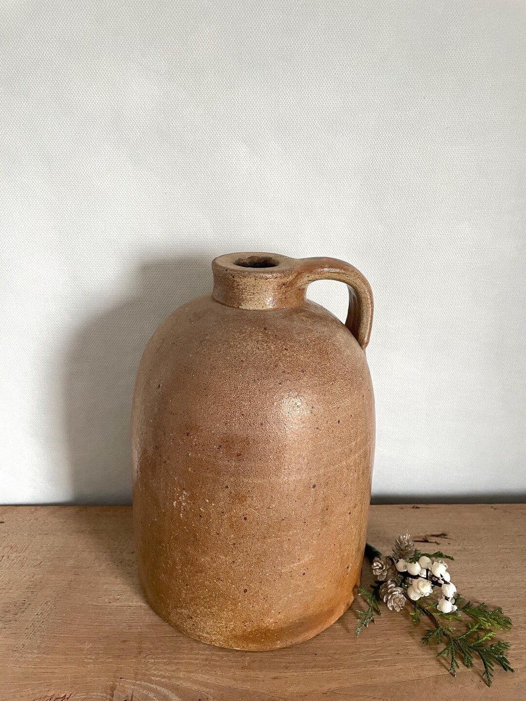Salt Glazed Stoneware Jug, Kitchen Decor, Stoneware Whiskey Jug, Jug ...