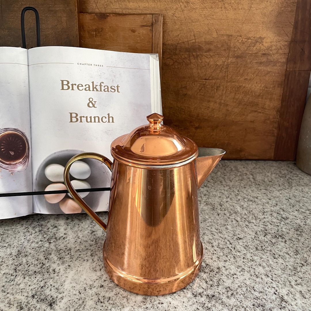 Copper Coffee Pot, Vintage Copper Pot, Copper Pitcher, Vintage Decor ...