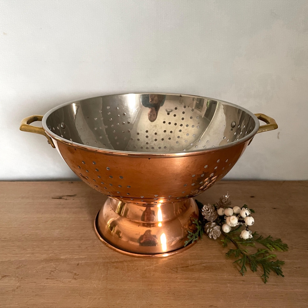 Vintage Copper Colander Sieve French Country Kitchen Decor - Etsy