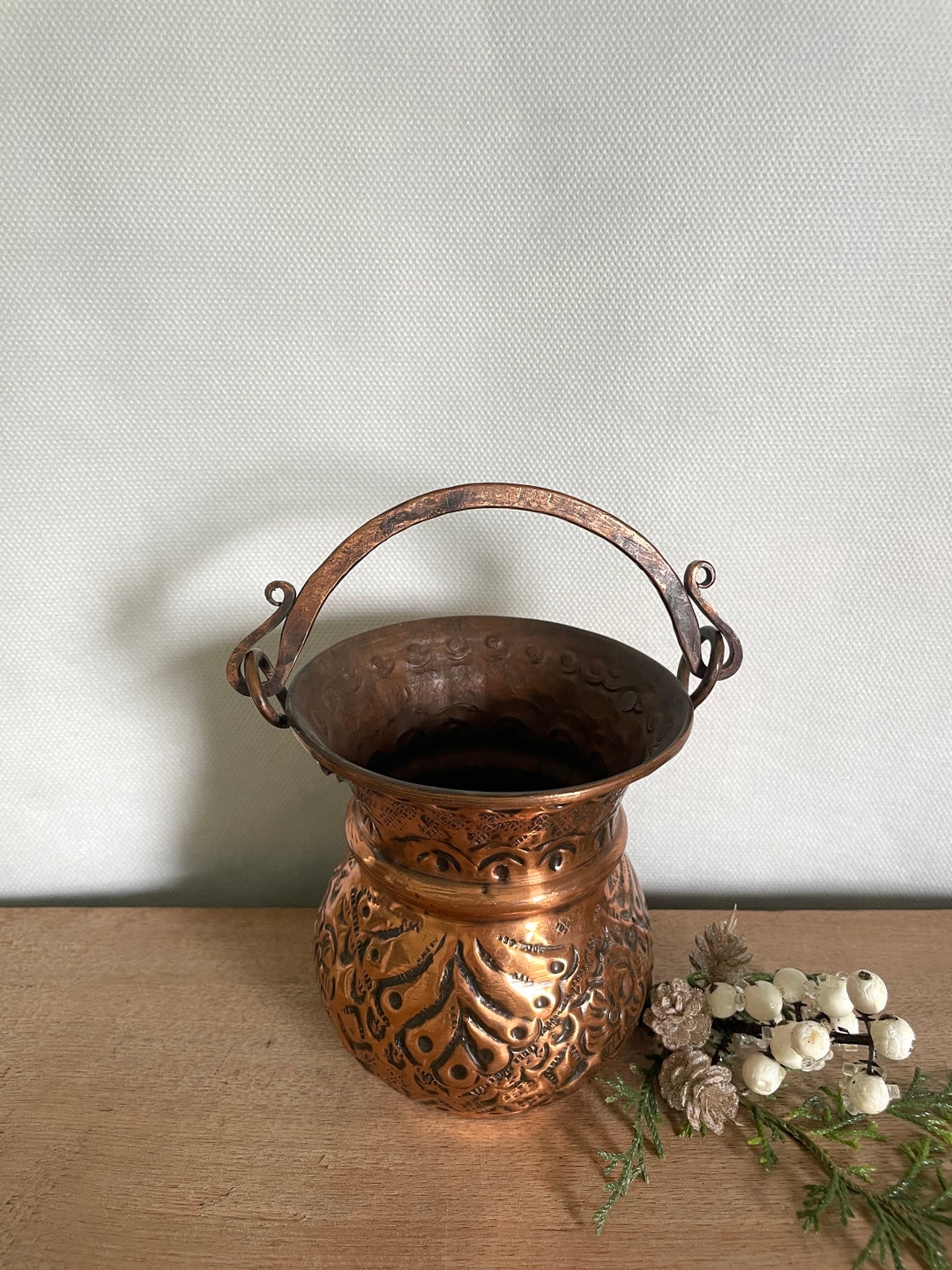 Small Copper Bucket, Vintage Copper Pot, Copper Pot, French Country ...