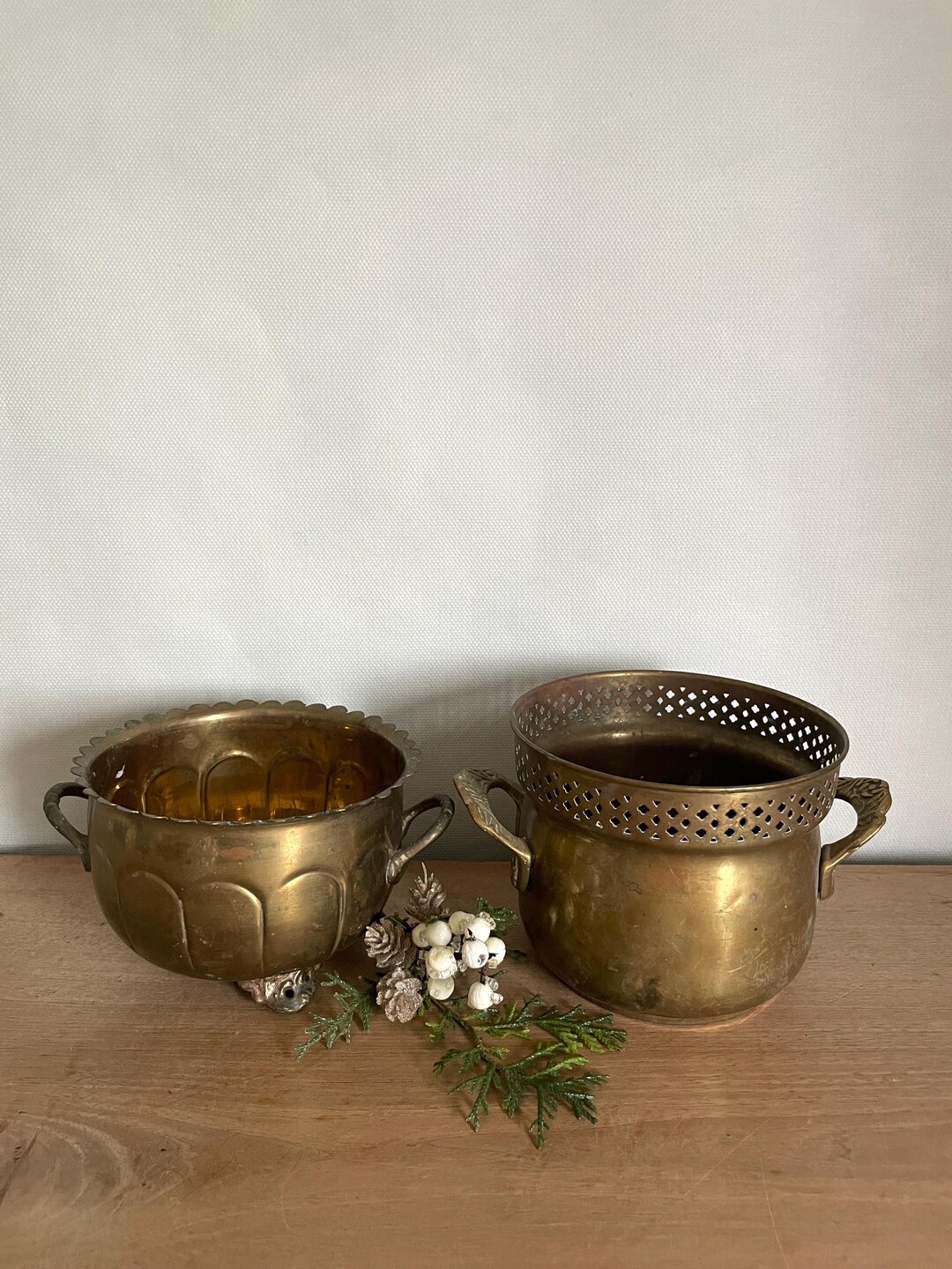 Brass Footed Tray, Vintage Brass Tray, Brass Footed Bowl, Vintage Bowl ...