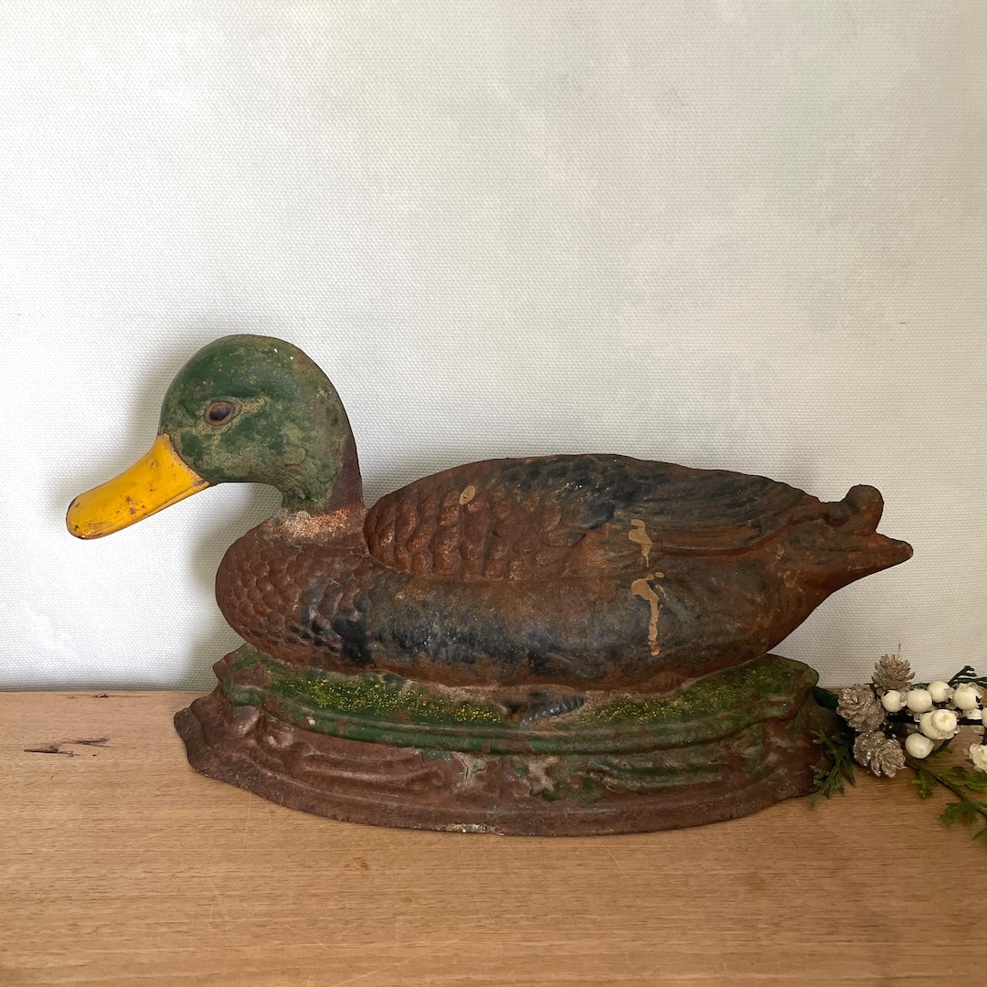 Vintage Metal Mallard Duck Door Stop, Cabin Decor - Etsy