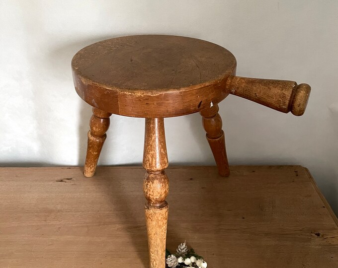 Wood Milking Stool, Milking Stool, 3 Leg Stool, Vintage Stool, Old ...