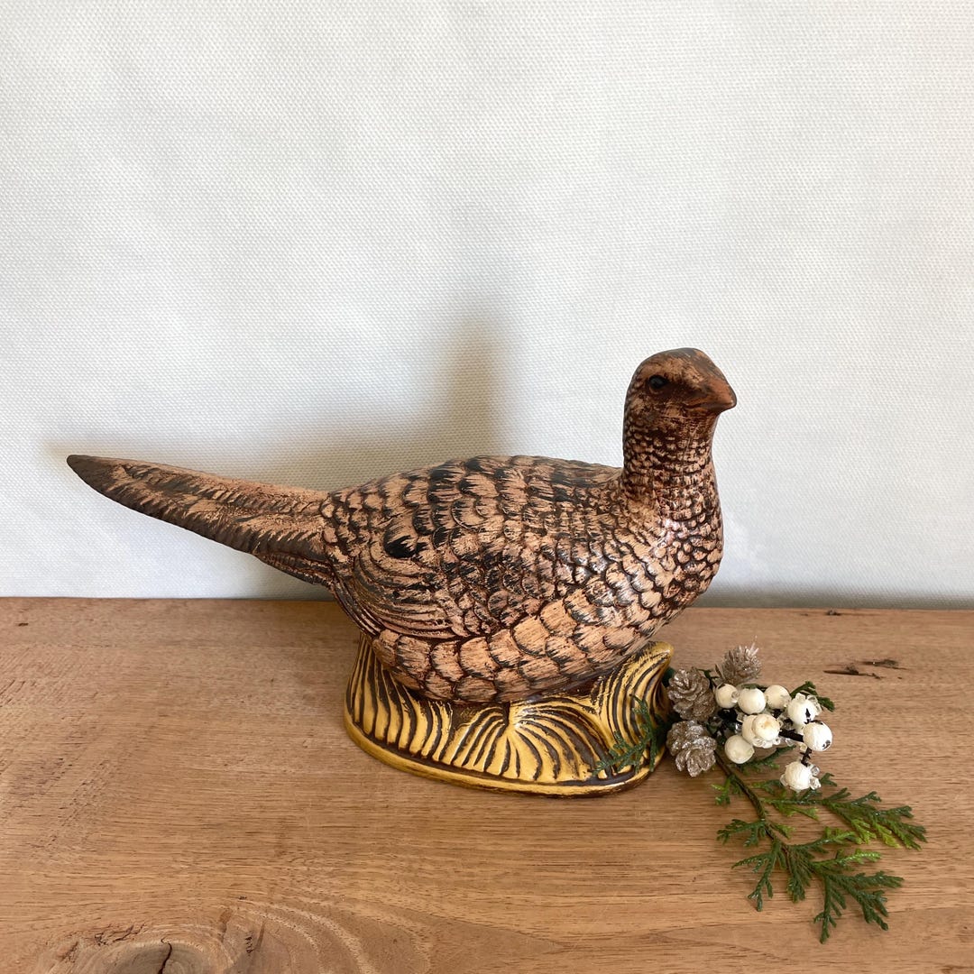 Vintage Pheasant Statue, Resin Pheasant Figurine, Vintage Statue ...