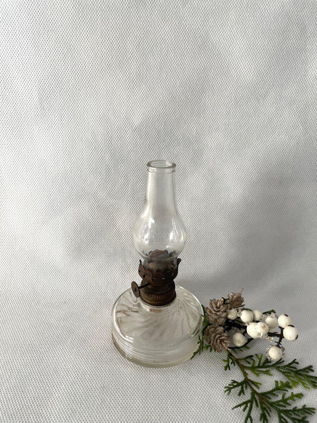 Small Glass Oil Lamp, Oil Lamp, Vintage Oil Lamp, Glass Oil Lamp, Lamp ...