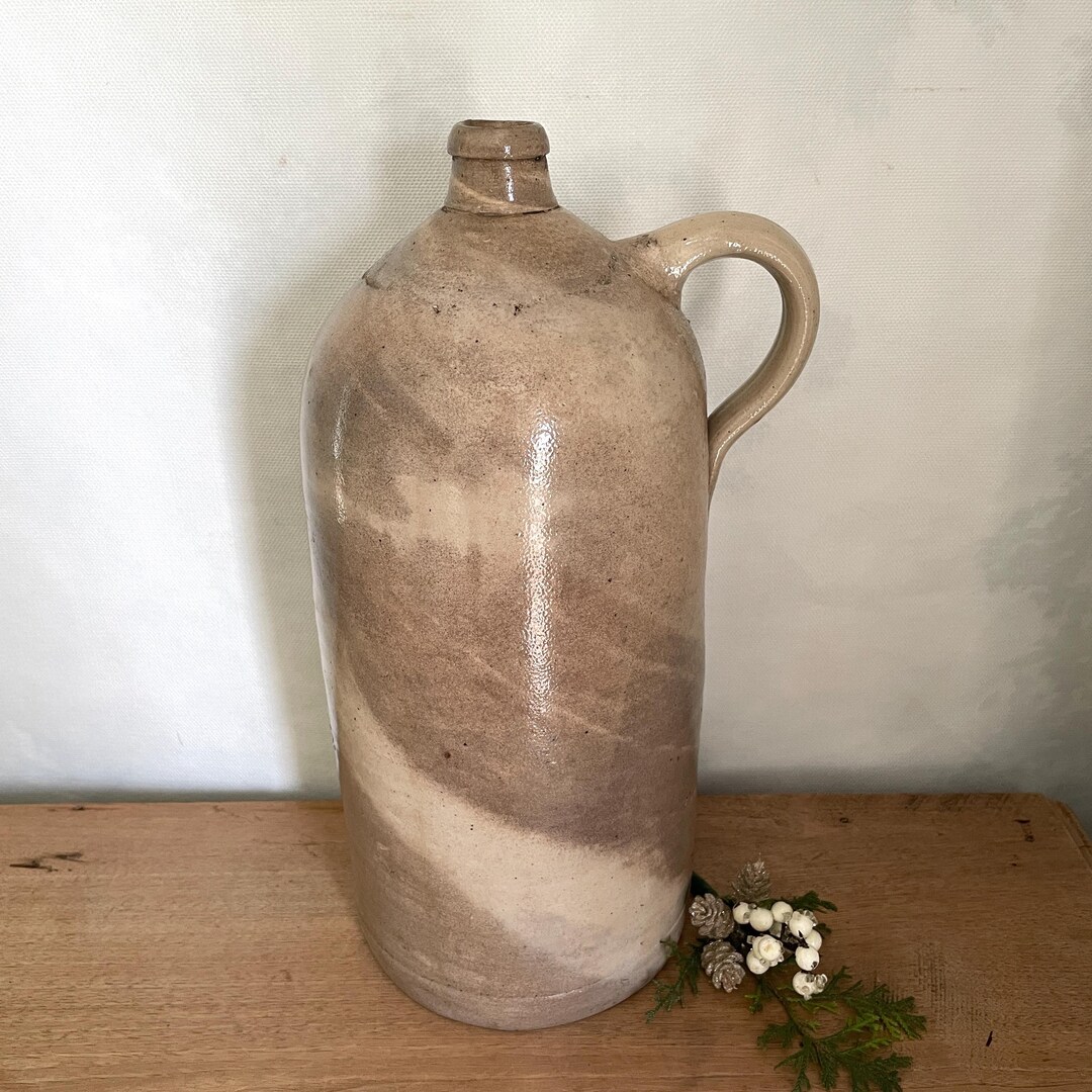 Salt Glazed Stoneware Jug, Kitchen Decor, Stoneware Whiskey Jug, Jug ...