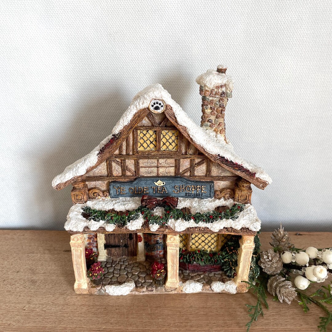 Tea Shop Figurine Boyd’s Bears Statue Log Cabin Vintage Christmas ...