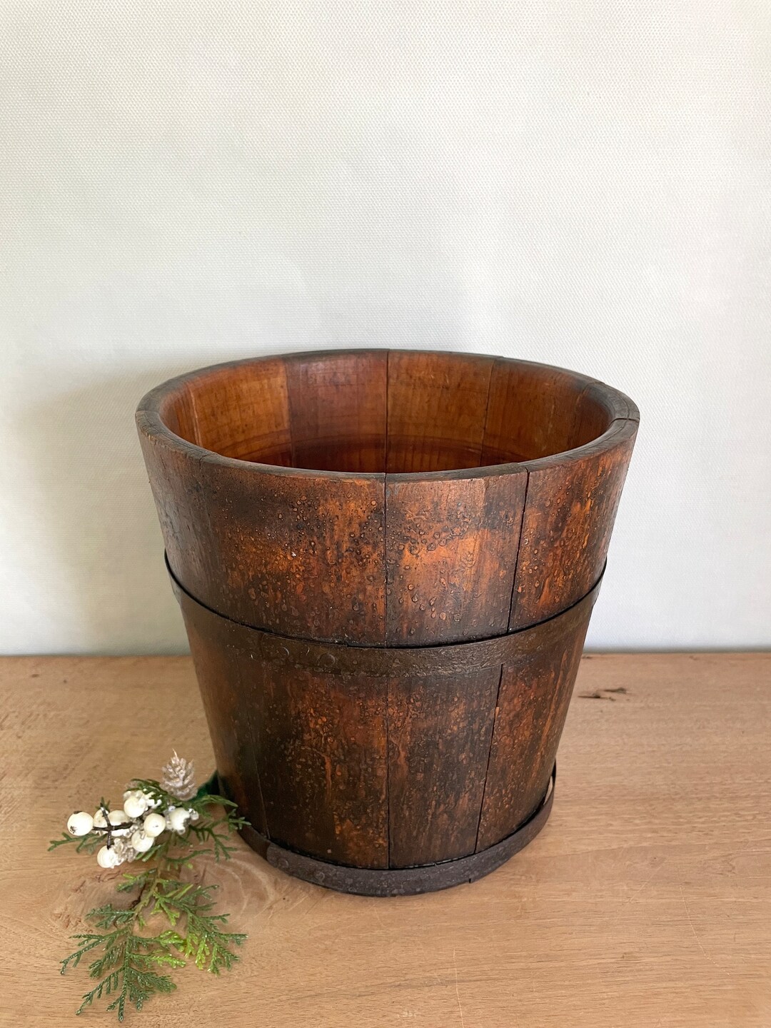 Barrel Bucket, Vintage Barrel Bucket, Vintage Bucket, Vintage Barrel ...