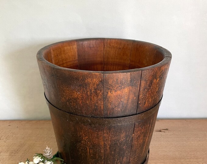 Barrel Bucket, Vintage Barrel Bucket, Vintage Bucket, Vintage Barrel ...