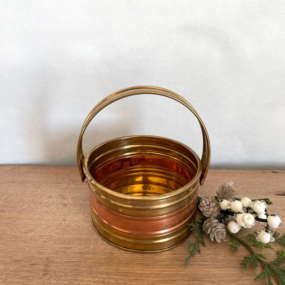 Mini Copper Bucket, Copper Basket, Vintage Copper Pot, Copper Pot ...