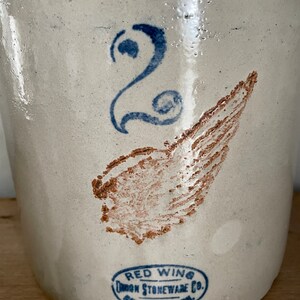 2 Gallon Red Wing Crock, White Crock, Red Wing Crock, Antique Crock ...