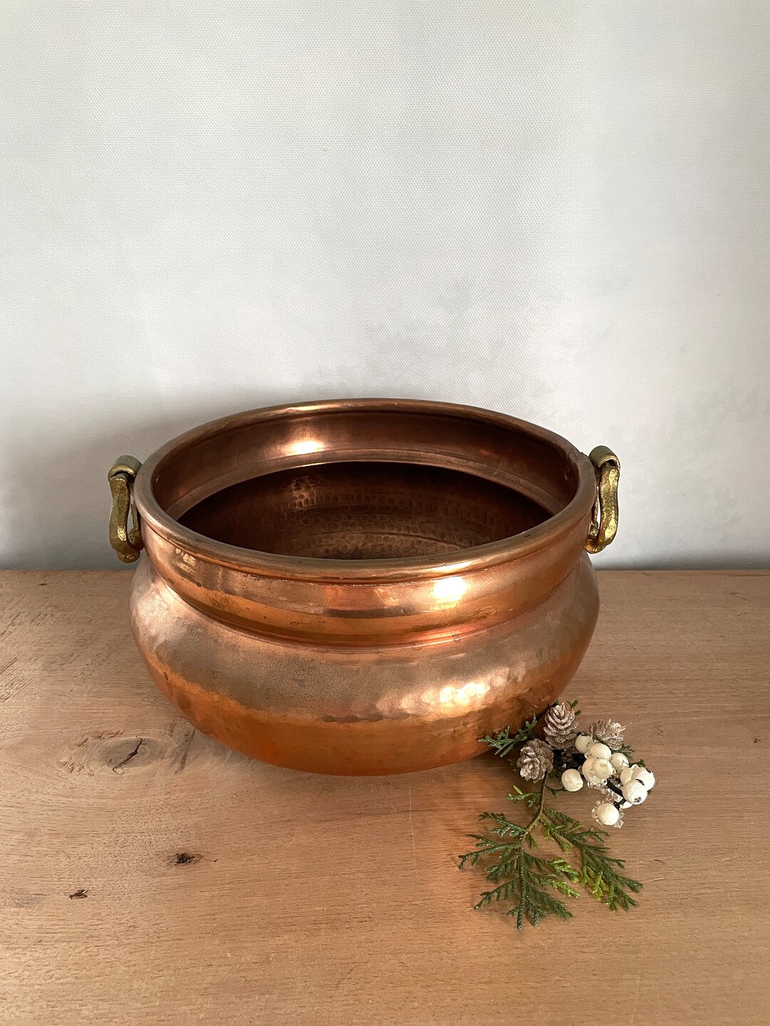 Copper Pot, Copper Cauldron, Hammered Copper Bowl, Vintage Copper Pot ...