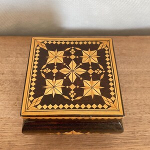 Vintage Wood Inlay Box Small Jewelry Box Wood Ring Dish Vintage Wood Box Storage Shelf Decor ...