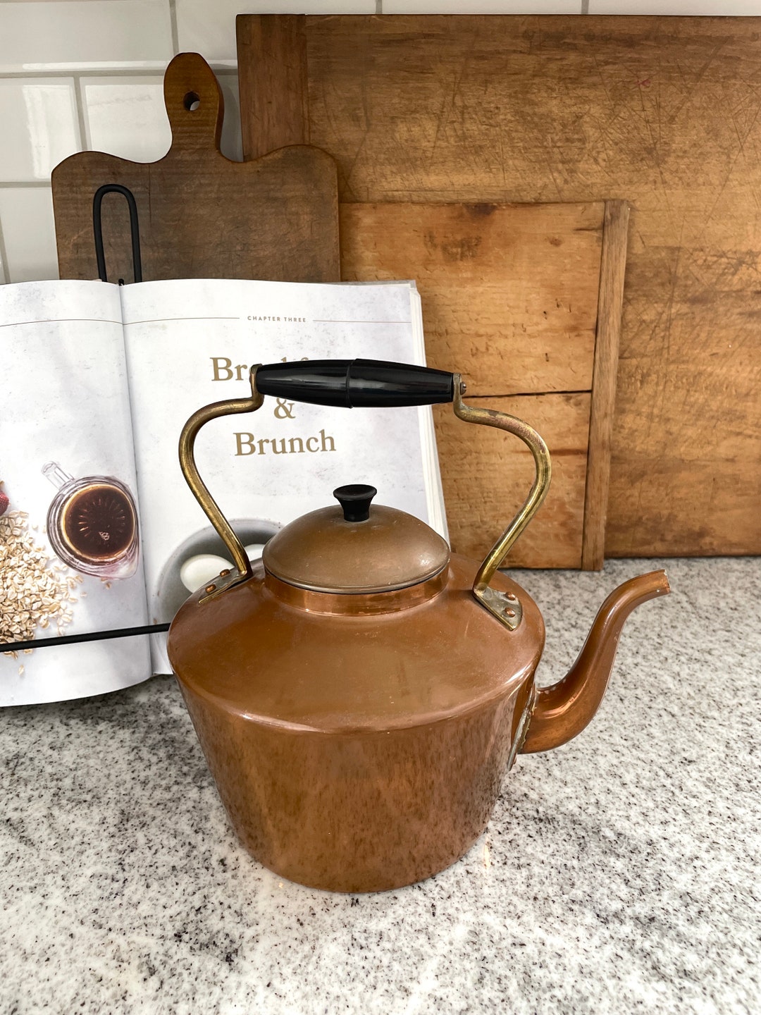 European Copper Tea Kettle, Vintage Tea Kettle, Copper Kitchen Decor ...