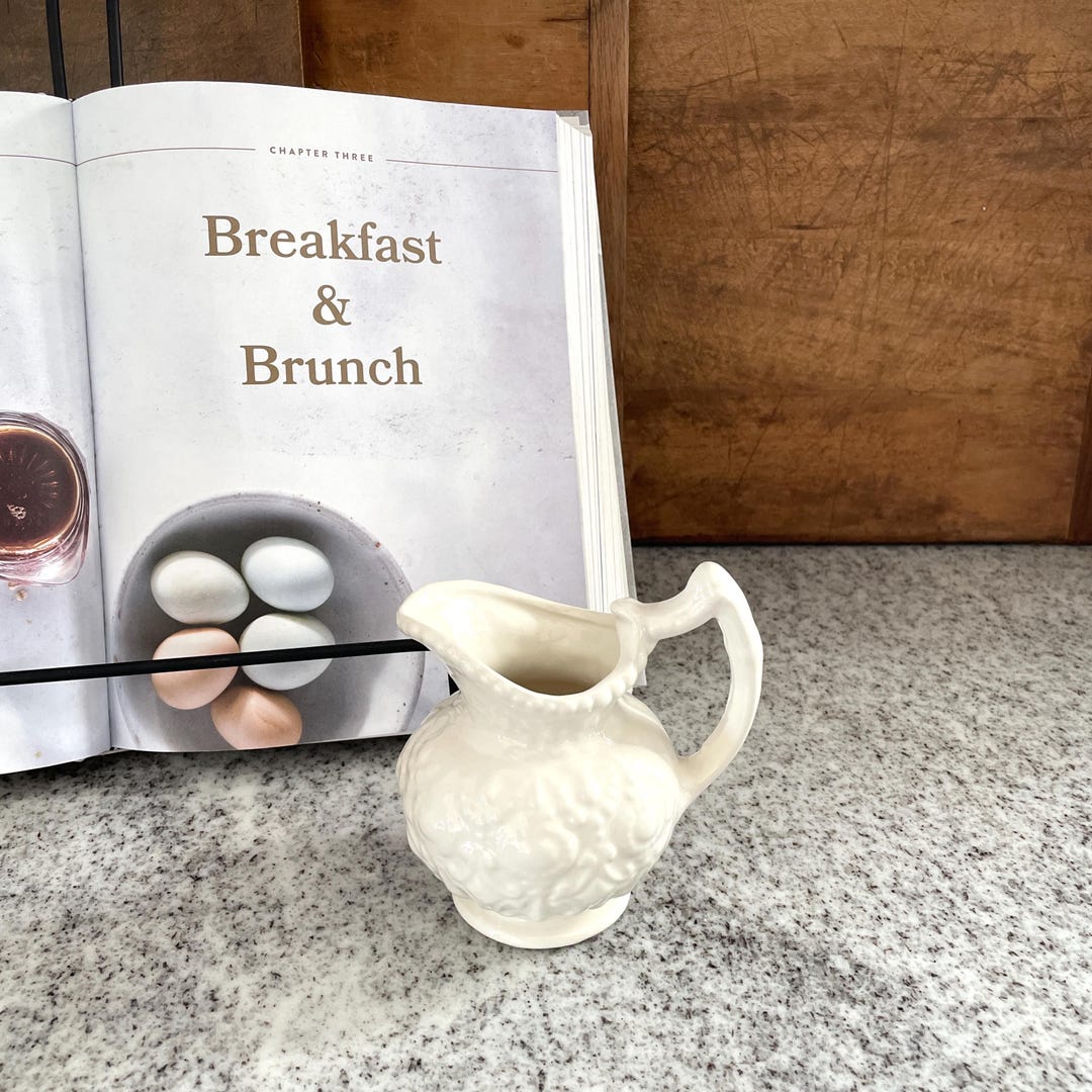 White Creamer, Small White Pitcher, Vintage Pitcher, Kitchen Pitcher ...